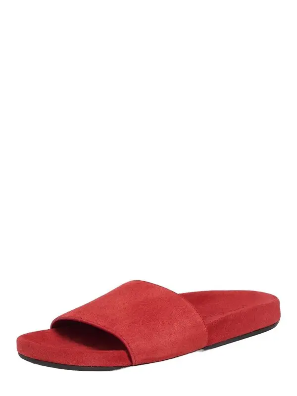 Jenni Kayne Suede Open Toe Slides - Red