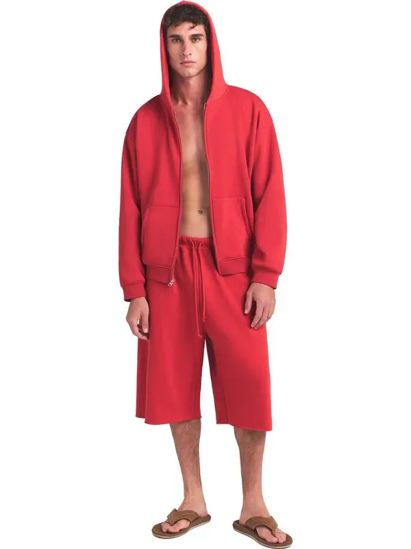 SKIMS Fleece Lounge Shorts - Washed Red