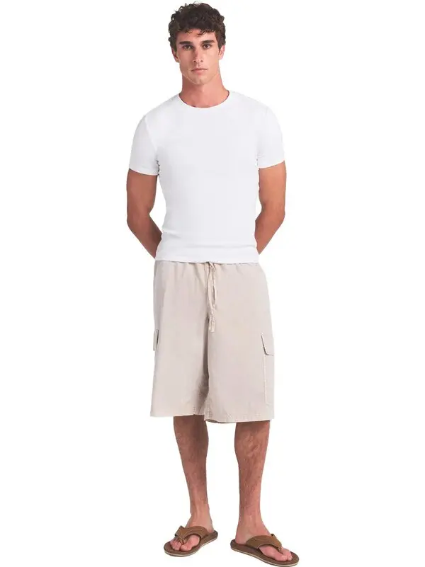 SKIMS Relaxed Cargo Woven Shorts - Stone