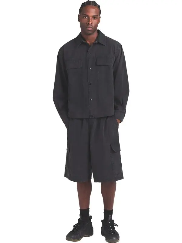 SKIMS Relaxed Shirt | Black | | Woven - Onyx