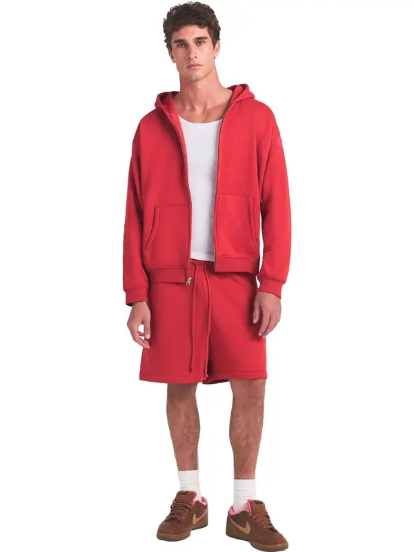 SKIMS Relaxed Fleece Lounge Short - Washed Red
