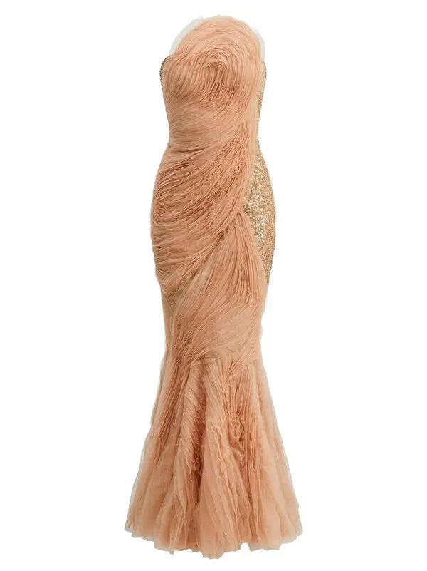 WEISE Arenal Embellished Maxi Gown - Tan