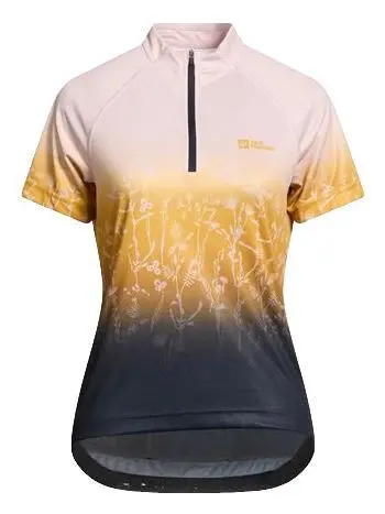 JACK WOLFSKIN Floral Print Short Sleeve Polyester Athletic T-shirt - Blush