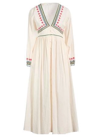 ARIZONA LOVE Maxi Dress With Appliqués And Embroidery - Ivory
