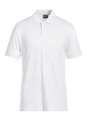 EA7 Polo Shirt Size Viscose, Polyamide, Elastane - White