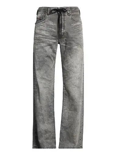 DIESEL® Straight-leg Jeans With Embroidered Logo - Black