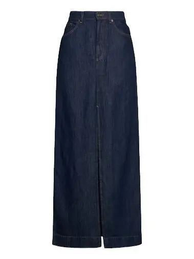 7 For All Mankind Flared Denim Skirt - Blue