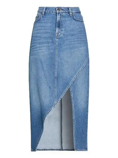 7 For All Mankind Flared Denim Skirt - Blue