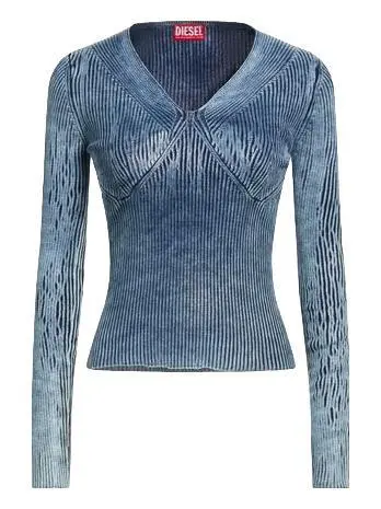 DIESEL® Knitted Cotton Sweater - Blue