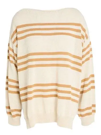 KAOS Striped Knit Sweater - Beige