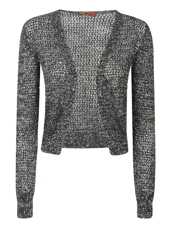 Missoni Sequin-embellished Open-knit Cardigan - Grey