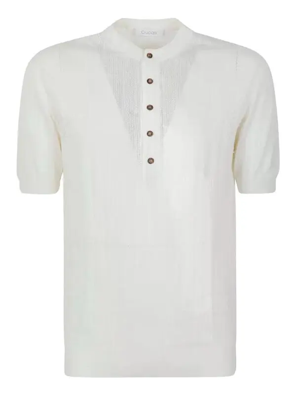 CRUCIANI Button-fastening Open-knit Sweater - Neutrals