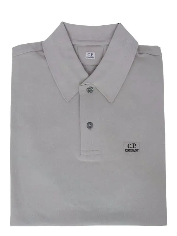 C.P. COMPANY Logo-embroidered Polo Shirt - Grey