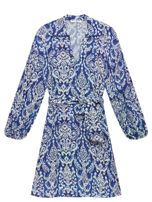 Malìparmi Ikat-print Belted Dress - Blue