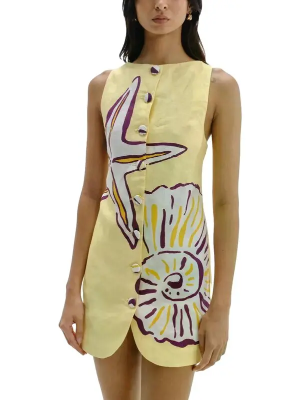 CALA DE LA CRUZ Starfish-print Dress - Yellow