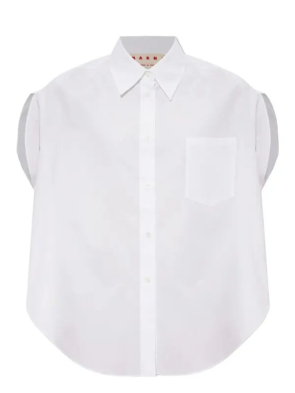 Marni Oversized Shirt With Pocket - White