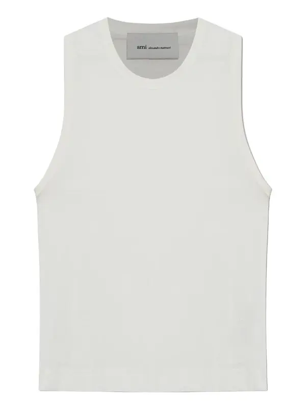 Ami Top With Embroidered Logo - White