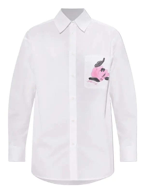Marni Oversized Shirt With Pocket - White