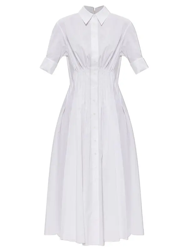 Marni Cotton Shirt Dress With Darts - White