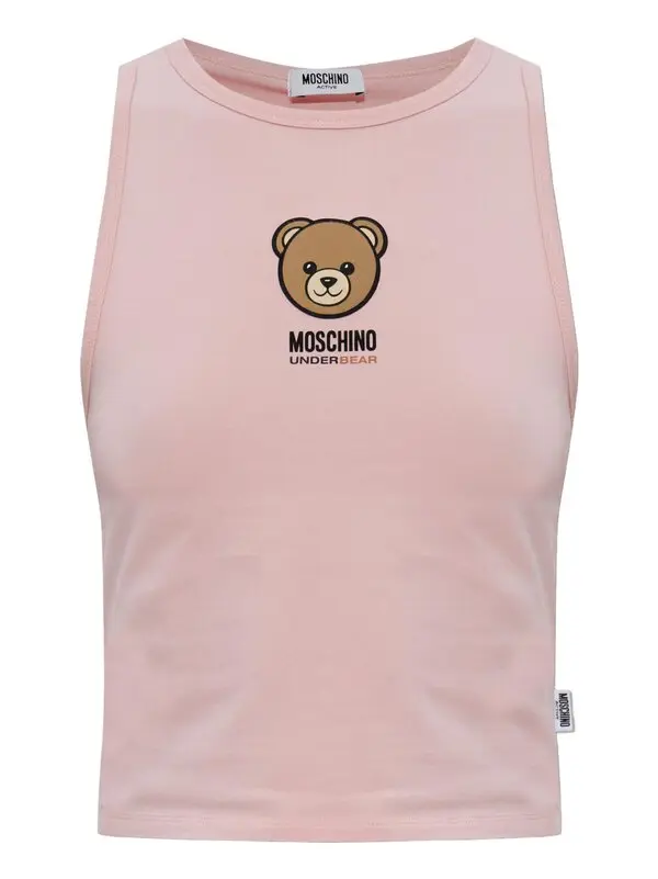 Moschino Active Line Cropped Top - Pink