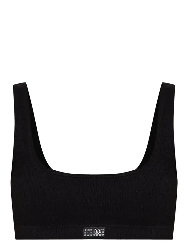 MAISON MARGIELA Lingerie Top With Logo - Black
