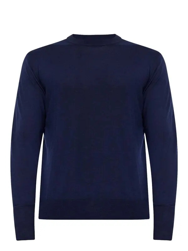 Eleventy Wool Crew Neck Sweater - Navy Blue