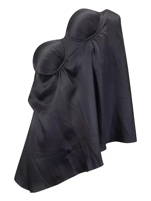 ALAINPAUL Asymmetrical Bustier Top - Black
