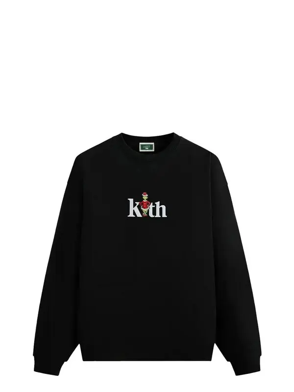 Kith X The Grinch Serif Nelson Crewneck Sweatshirt - Black