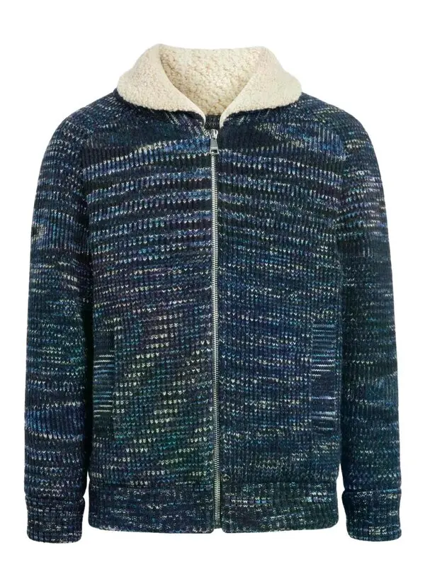 Missoni Patterned Shearling-collar Jacket - Blue
