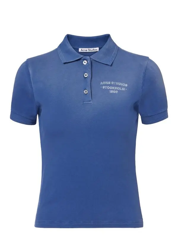 Acne Studios Cotton-blend Piqué Polo Shirt - Blue
