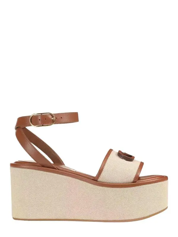 SERGIO ROSSI Surge Logo Platform Sandals - Brown