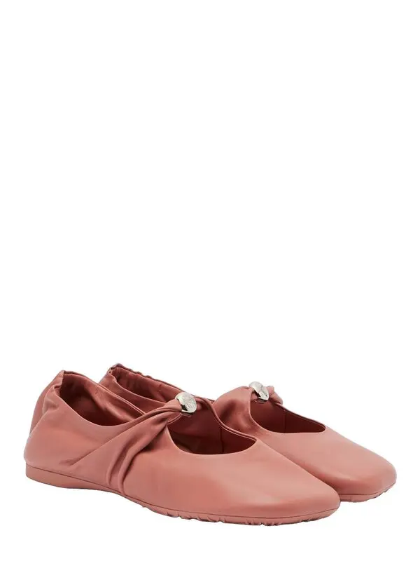 Loewe Pebble Soft Leather Mary Jane Flats - Pink