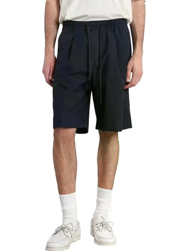 GREYED Davis Drawstring Pleated Shorts - Blue