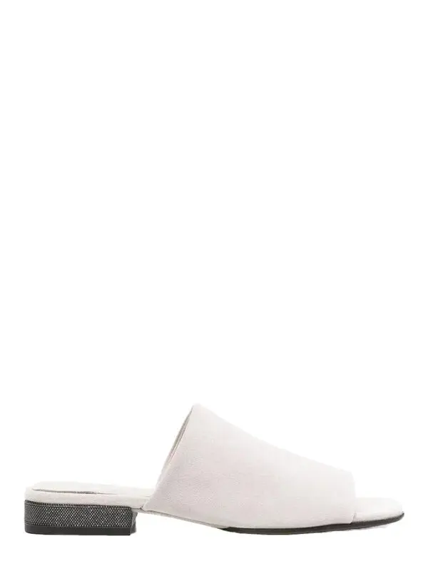 Brunello Cucinelli Embellished Suede Sandals - Neutrals