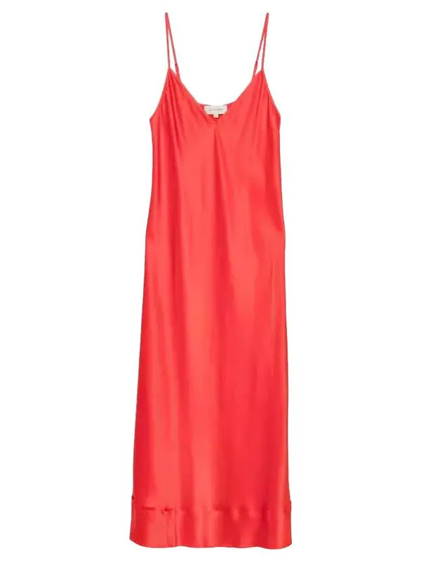 LEE MATHEWS Satin-finish Slip Midi Dress - Red