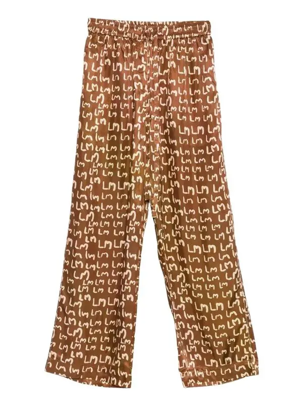 LEE MATHEWS Logo-pattern Trousers - Brown