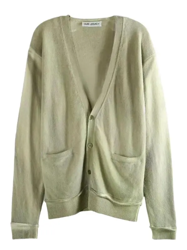 Our Legacy Spray-dyed Wool Cardigan - Neutrals