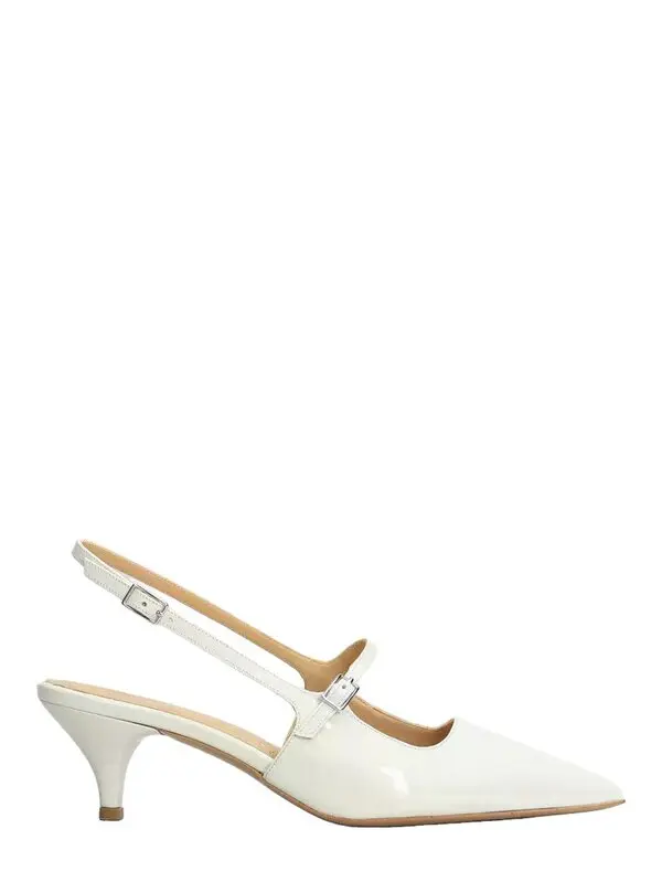 FRATELLI RUSSO Patent-finish Slingback Pumps - White
