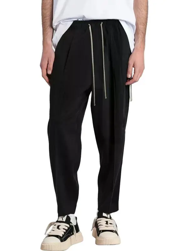 STATE OF ORDER Bay Drawstring Logo Plaque Trousers - Black