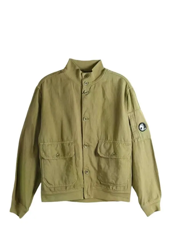 C.P. COMPANY Broken Twill Lens Button-up Jacket - Green