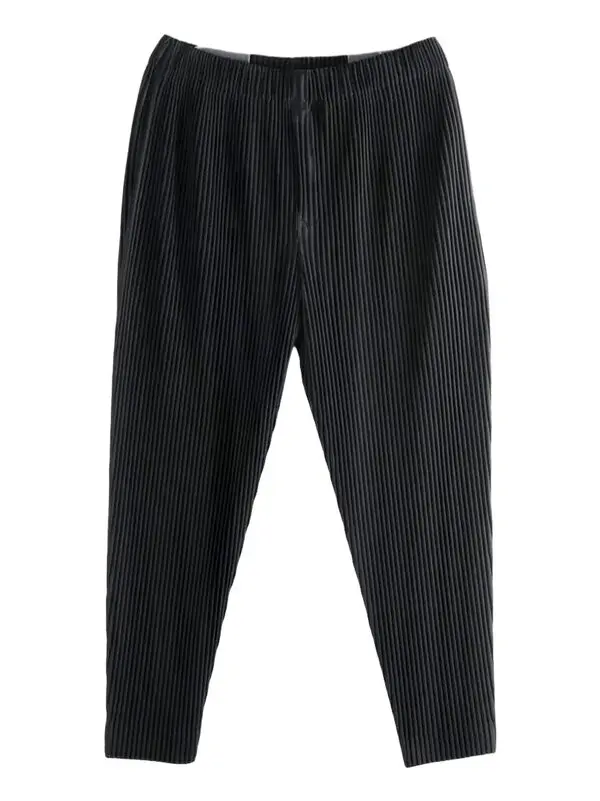 Issey Miyake Monthly Colors: April Pleated Tapered Trousers - Black