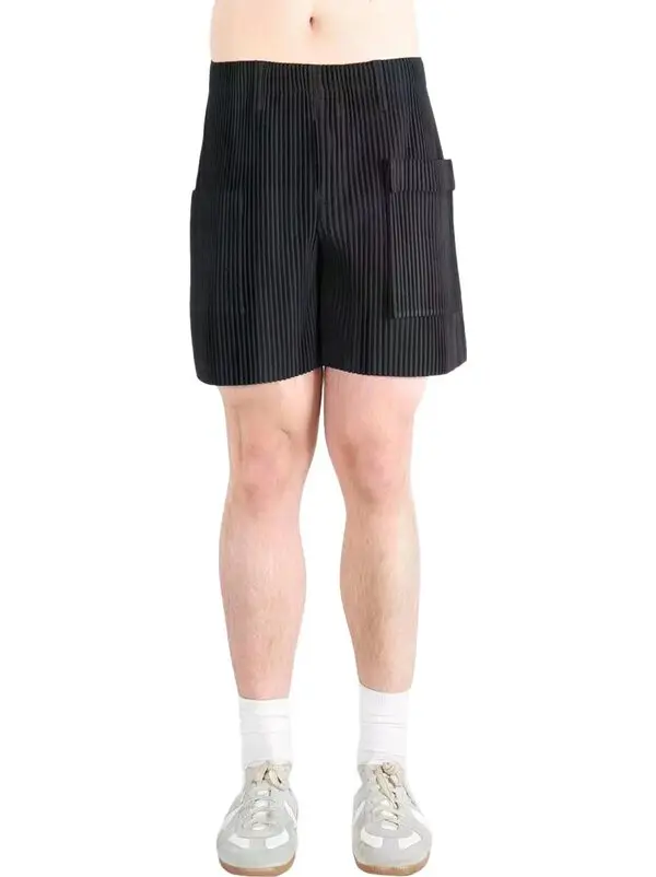 Issey Miyake Pleated Bermuda Shorts - Black