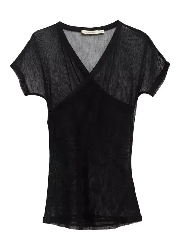 Paloma Wool Olimpia Sheer Wrap T-shirt - Black