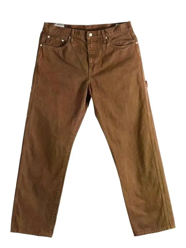 VOWELS Overdyed Straight-leg Painter Jeans - Brown