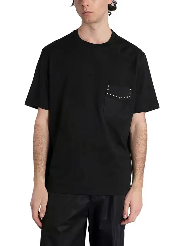 STATE OF ORDER Stud-embellished Pocket T-shirt - Black