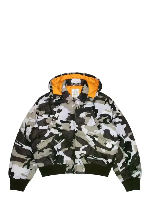 StÜssy Hooded Camouflage Jacket - Grey