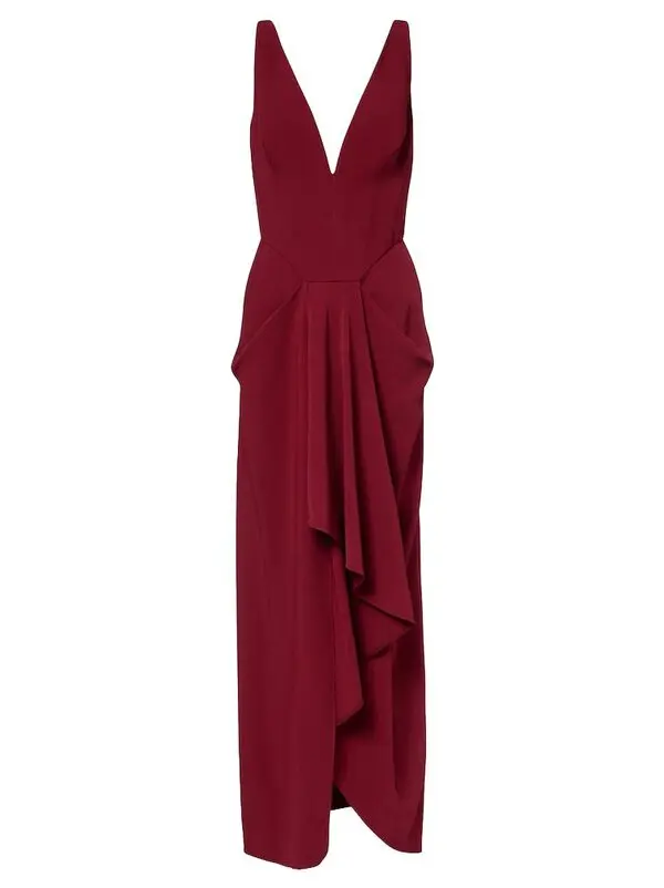 Givenchy Asymmetrical Draped Maxi Dress - Red