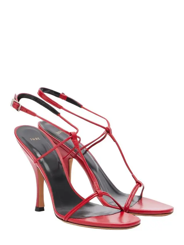 JUDE Mixer Leather Slingback Sandals - Red