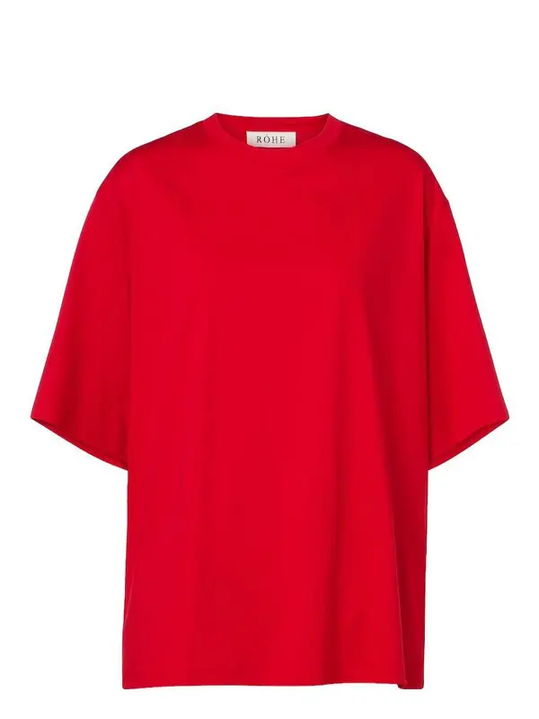 RÓHE Oversized Cotton And Silk-blend T-shirt - Red