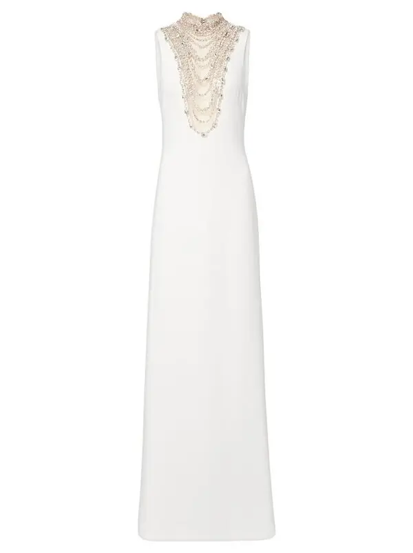 Costarellos Embellished Gown - White